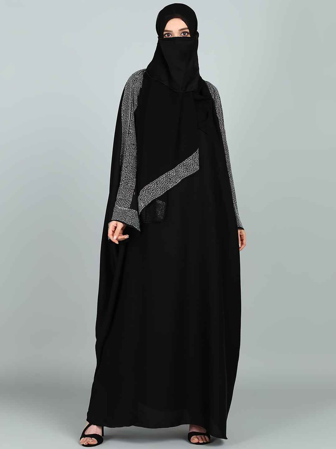 Buy BROKE BRAND Embellished Stone Work Abaya - Burqas for Women ...
