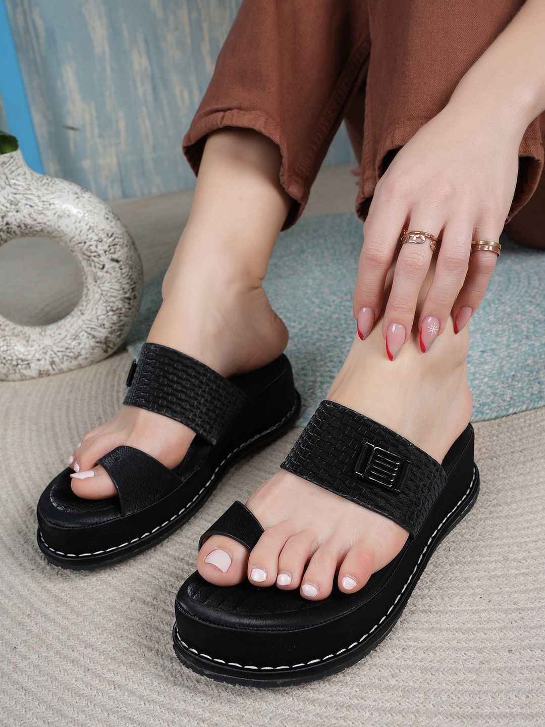 Buy Mast & Harbour Platform Sandals With Buckles - Heels for Women ...