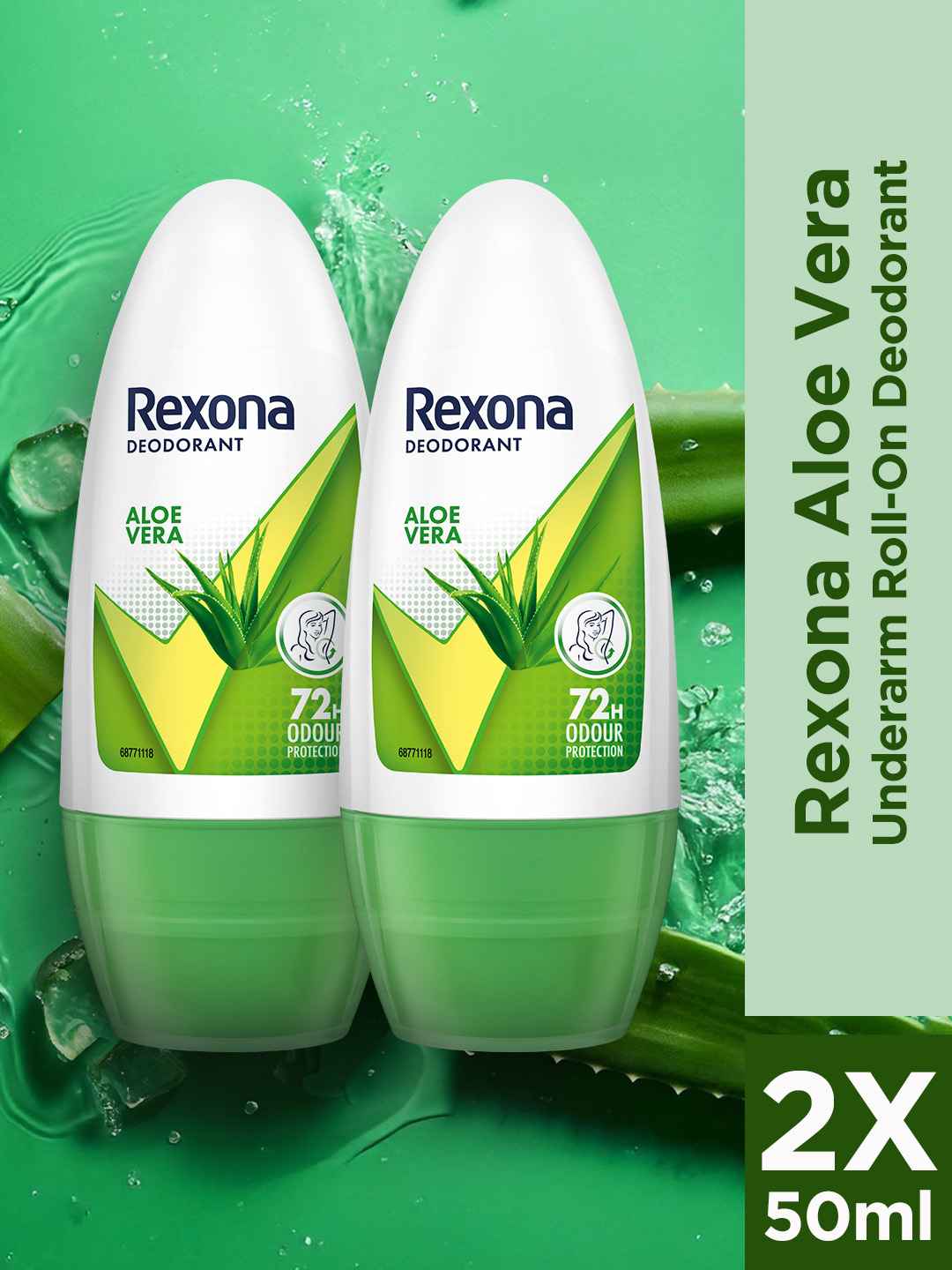 Buy REXONA Pack Of 2 Aloe Vera Underarm Roll On Deodorant For Women ...