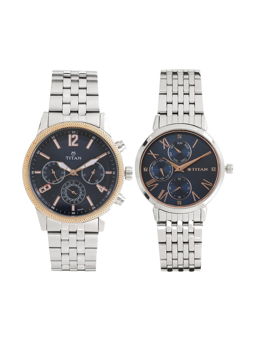 Buy Titan Bandhan Multifunction Analog With Blue Dial Couple Watch ...
