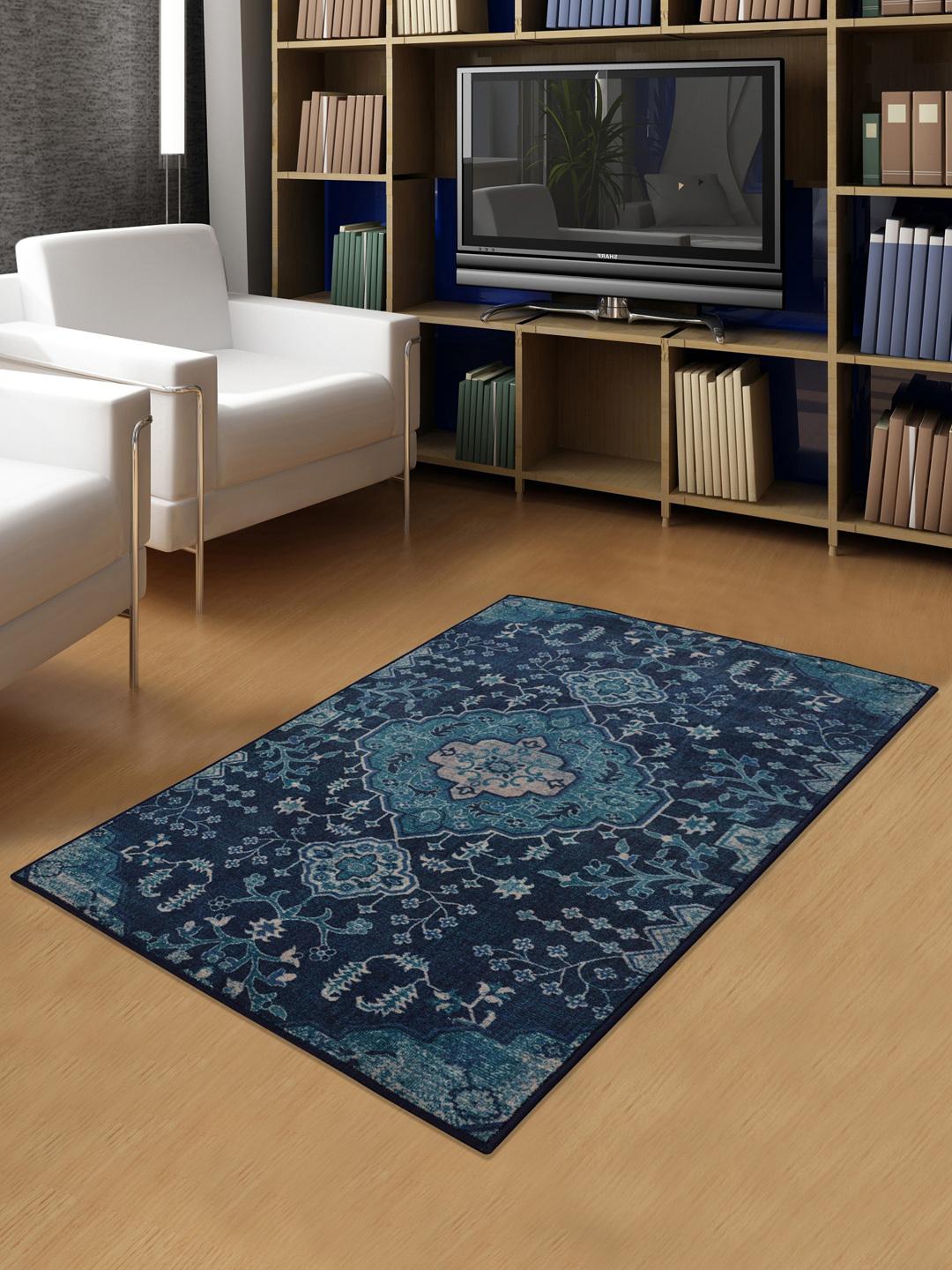 Buy RUGSMITH Blue Premium Traditional Pattern Rug - Carpets for Unisex ...