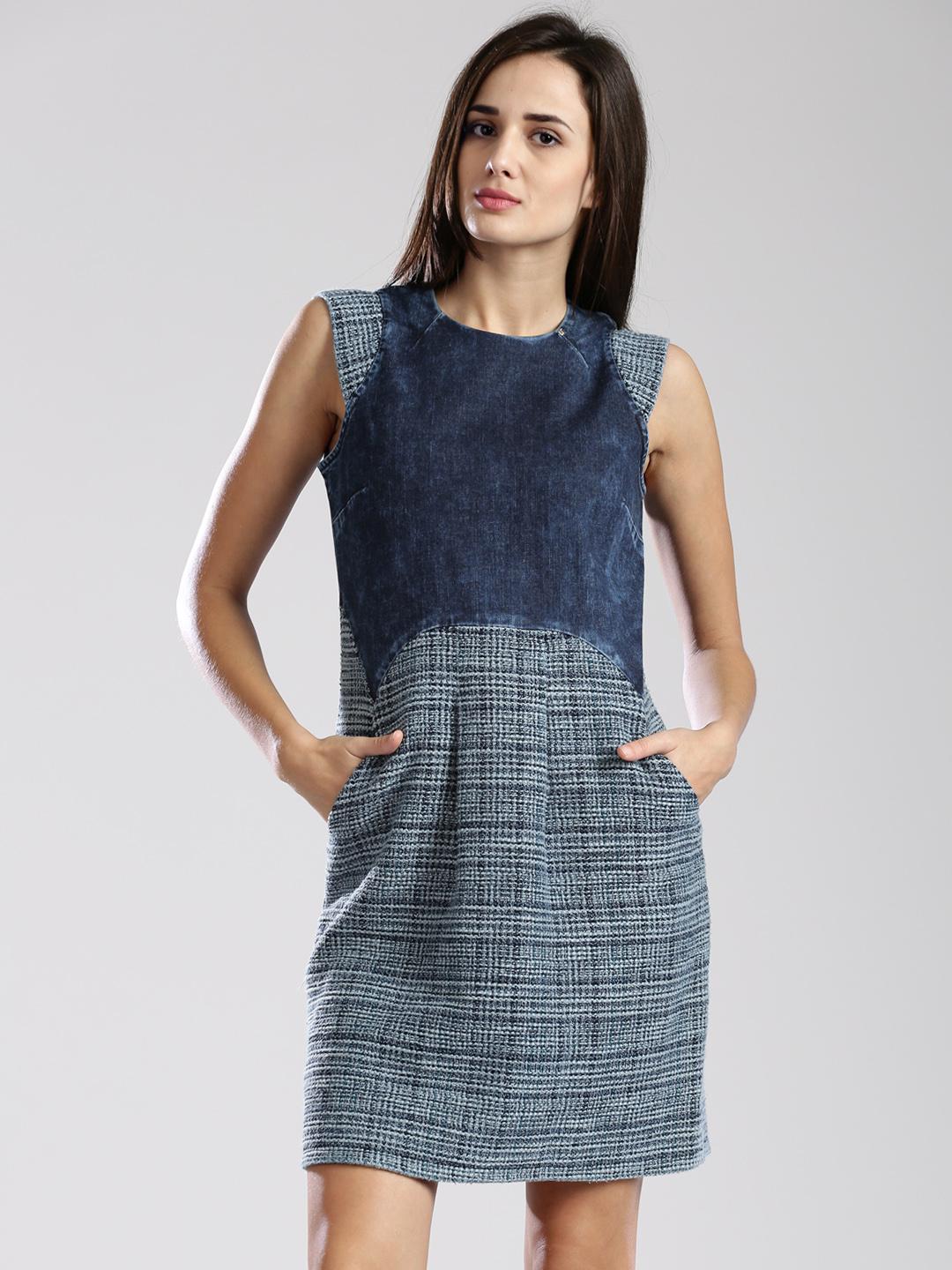 Buy GAS Blue Dress - Dresses for Women 1026602 | Myntra