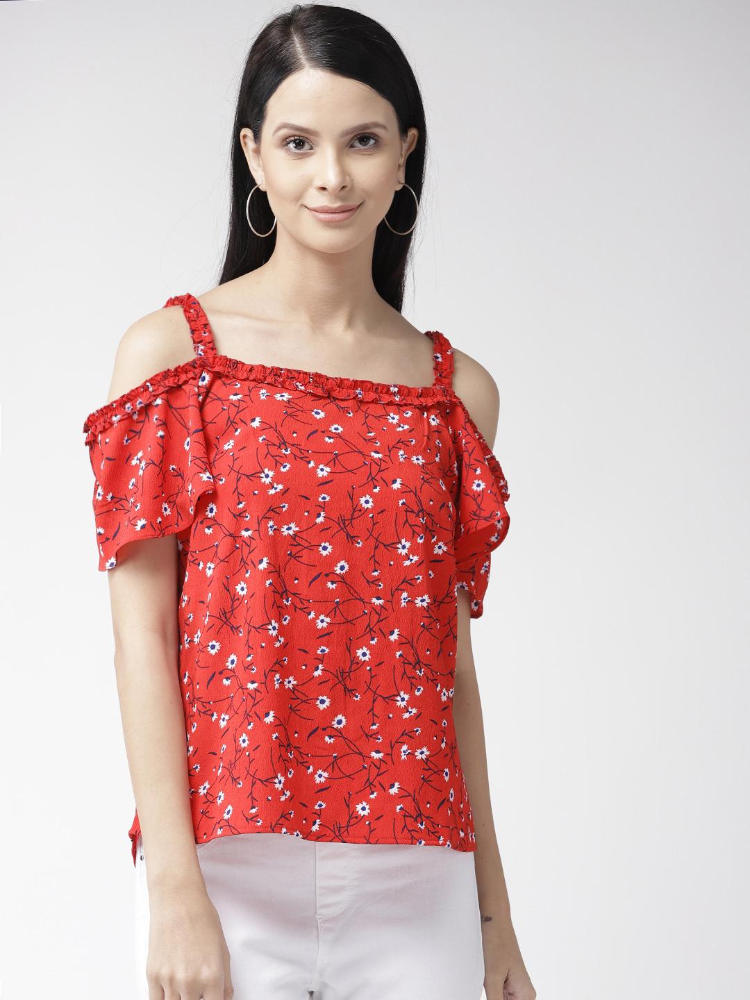Buy PlusS Women Red Floral Printed Top - Tops for Women 10308703 | Myntra