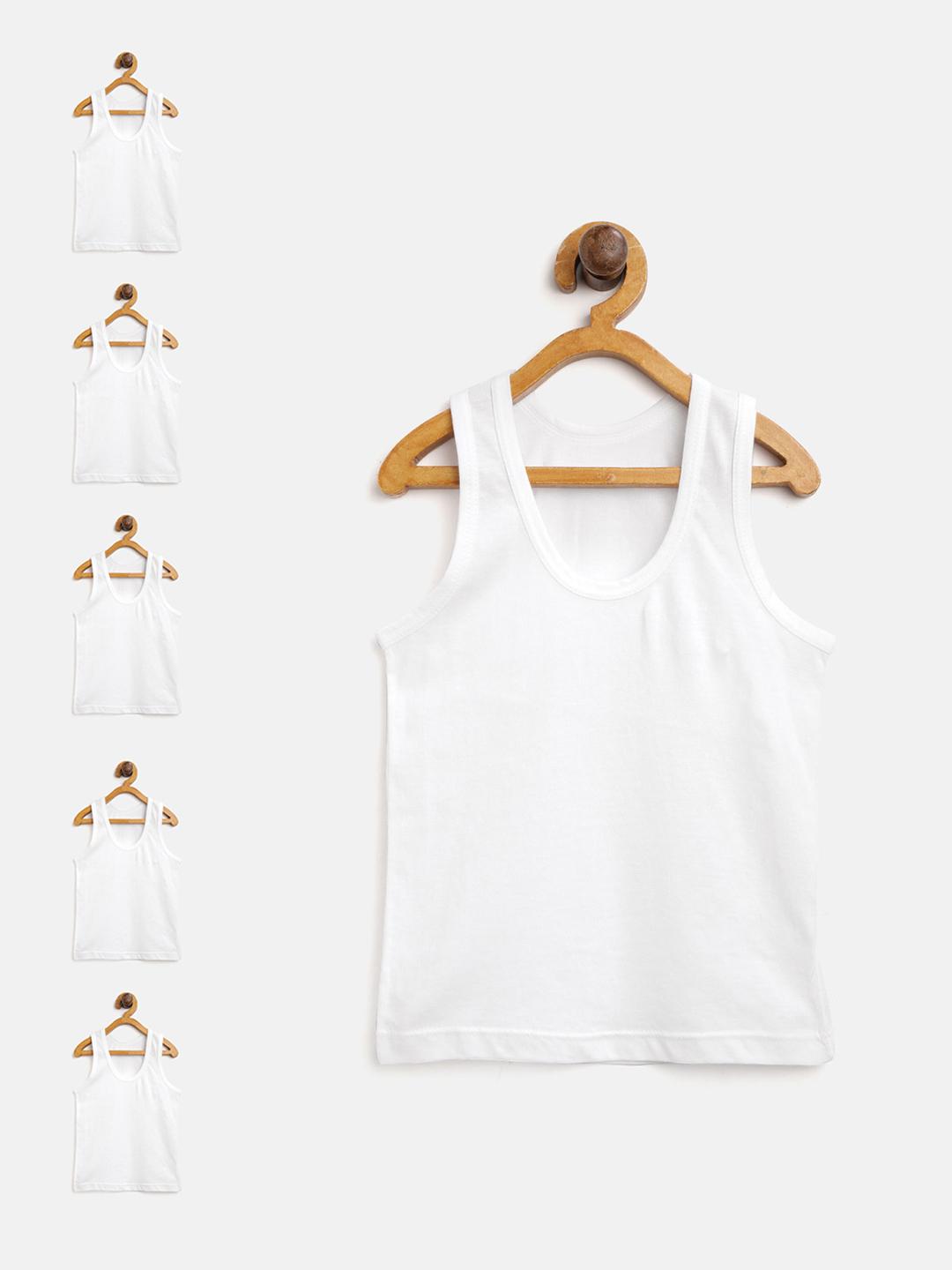 Buy Bodycare Kids Boys Pack Of 6 White Solid Innerwear Vests 150_60 ...