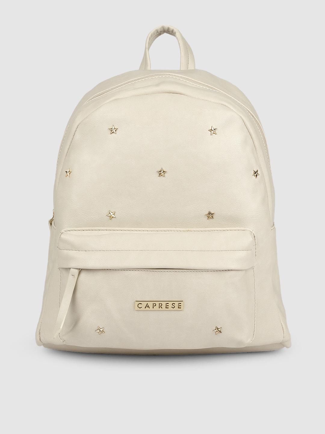 Buy Caprese Women Off White Solid Backpack - Backpacks for Women ...