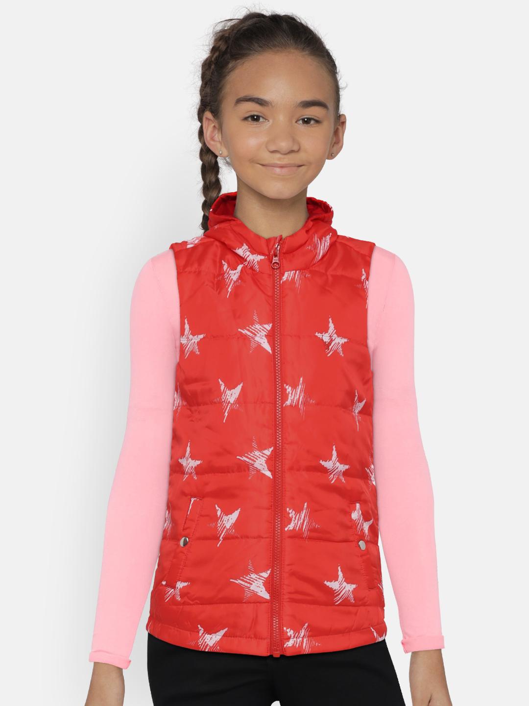 Buy Allen Solly Junior Girls Red Printed Jacket - Jackets for Girls ...