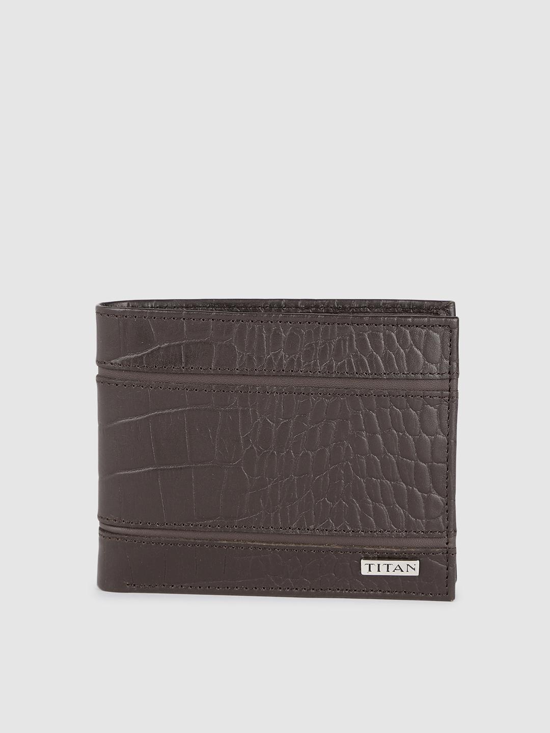 Buy Titan Men Brown Textured Radar Bluetooth Enabled Leather Two Fold ...