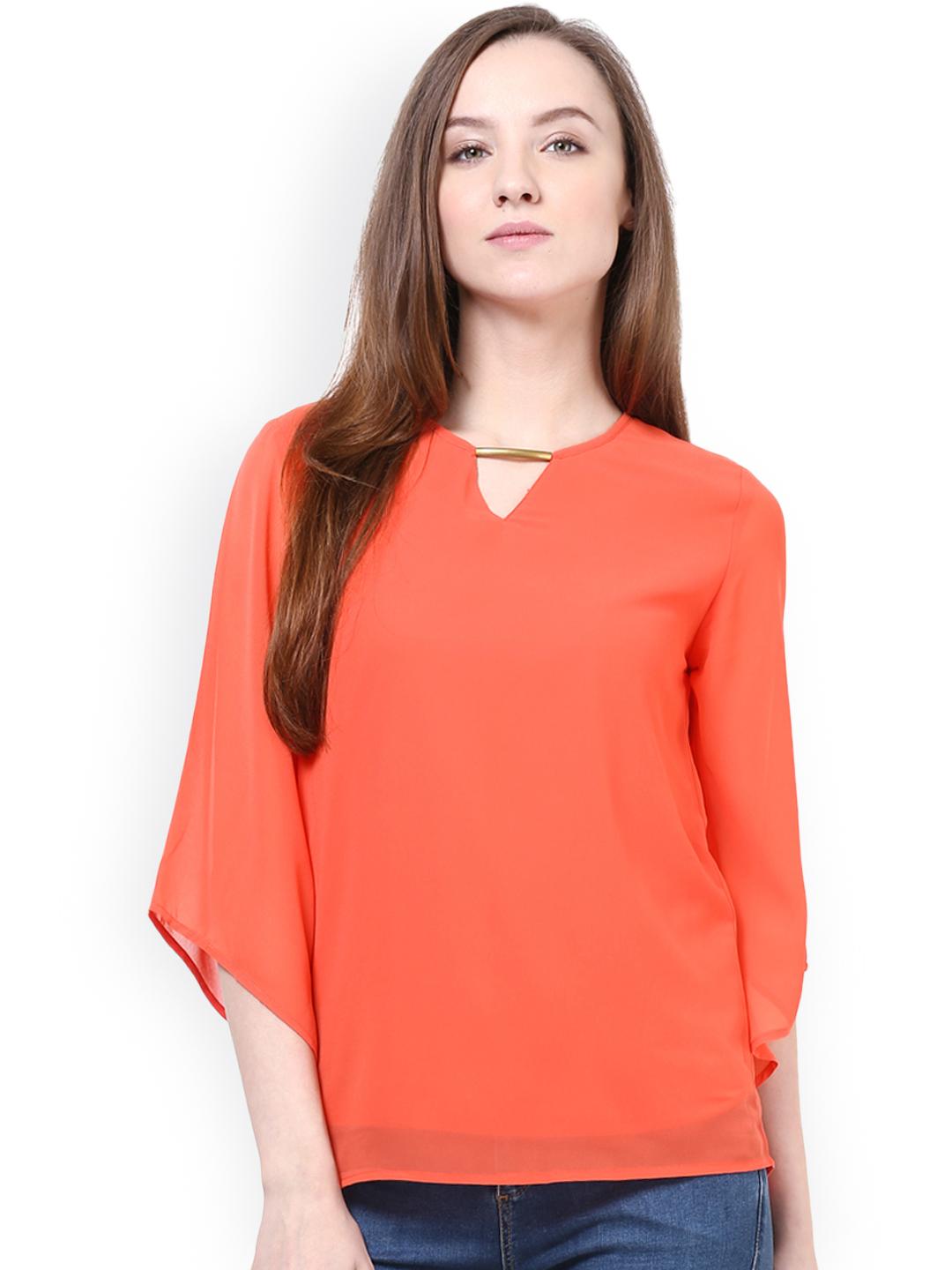 Buy RARE Coral Red Top - Tops for Women 1085455 | Myntra