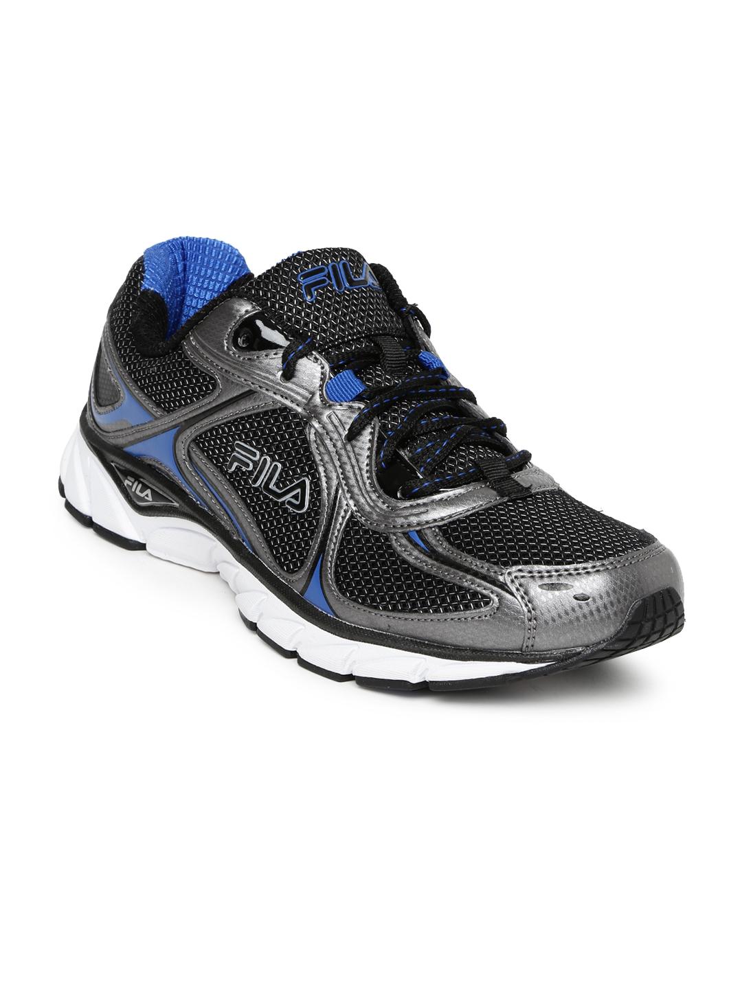 Buy FILA Lightweight Men Black & Grey Quadrix Running Shoes - Sports ...