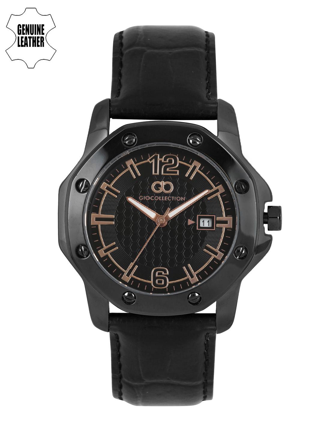Buy GIO COLLECTION Men Black Analogue Watch G1004 04 - Watches for Men ...