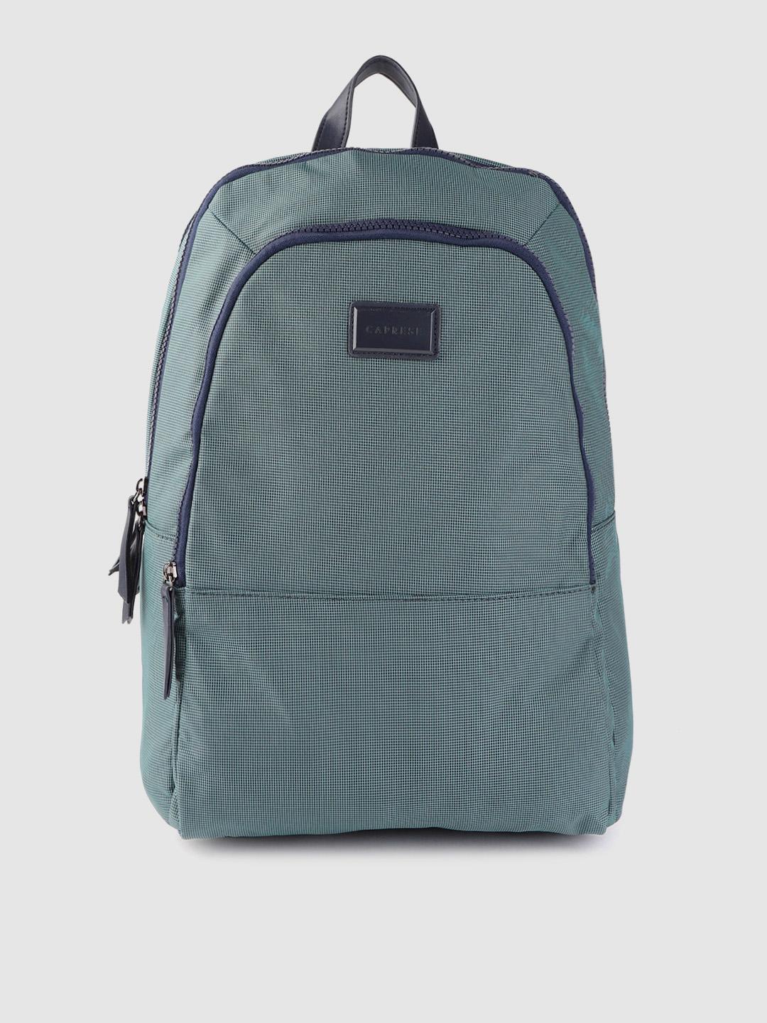 Buy Caprese Women Green Checked Laptop Backpack - Backpacks for Women ...