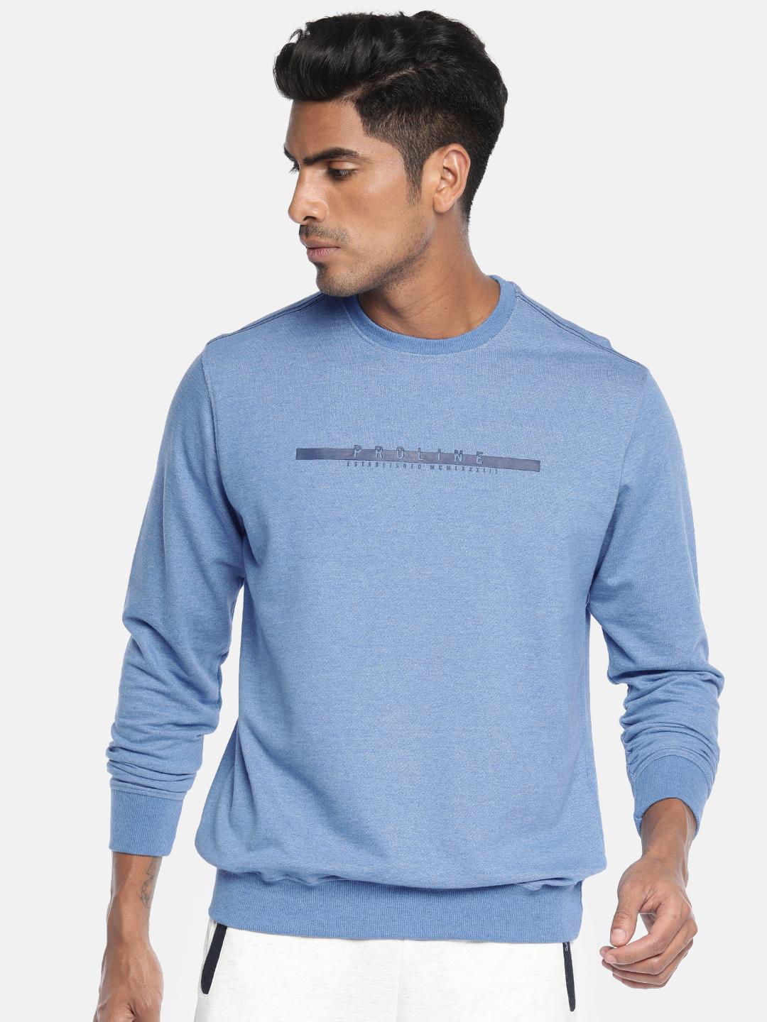 Buy Proline Active Men Blue Solid Sweatshirt - Sweatshirts for Men ...