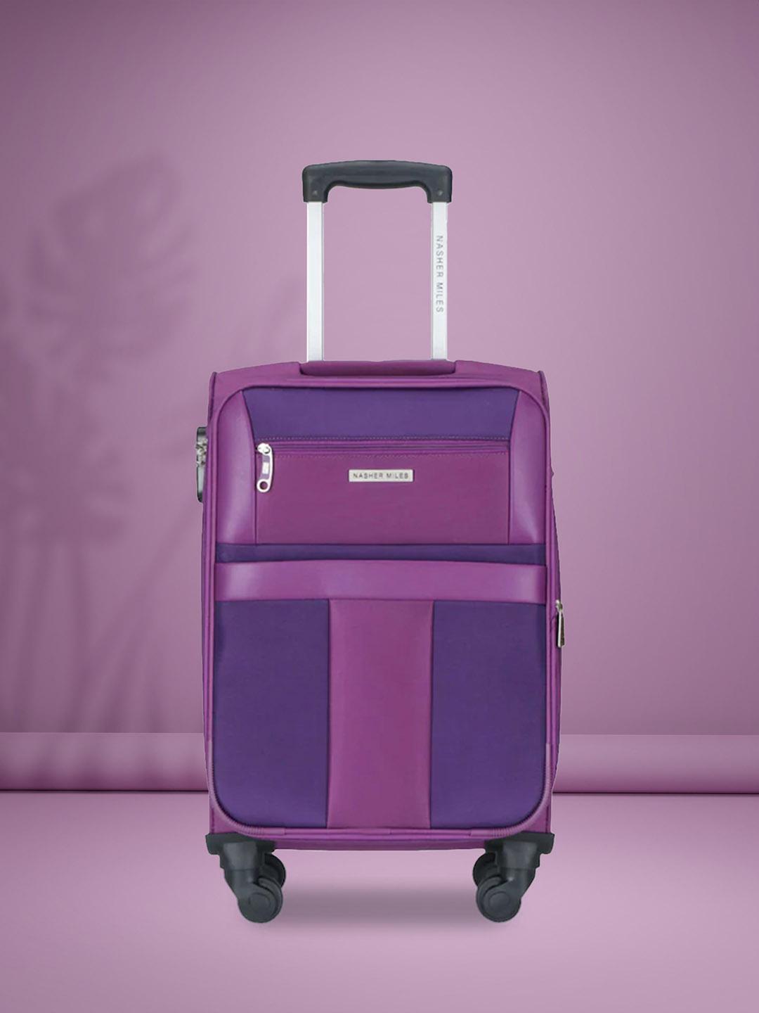 Buy Nasher Miles Purple Solid Water Resistant Cabin Trolley Bag ...