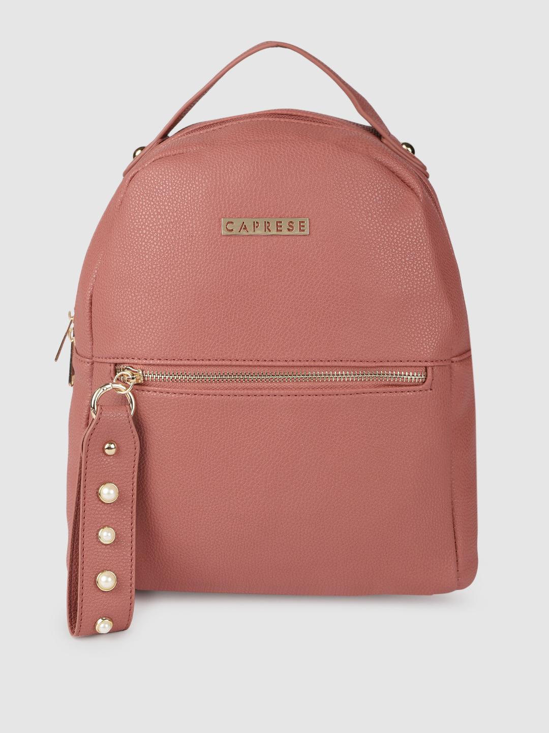 Buy Caprese Women Pink Solid Backpack - Backpacks for Women 11404364 ...