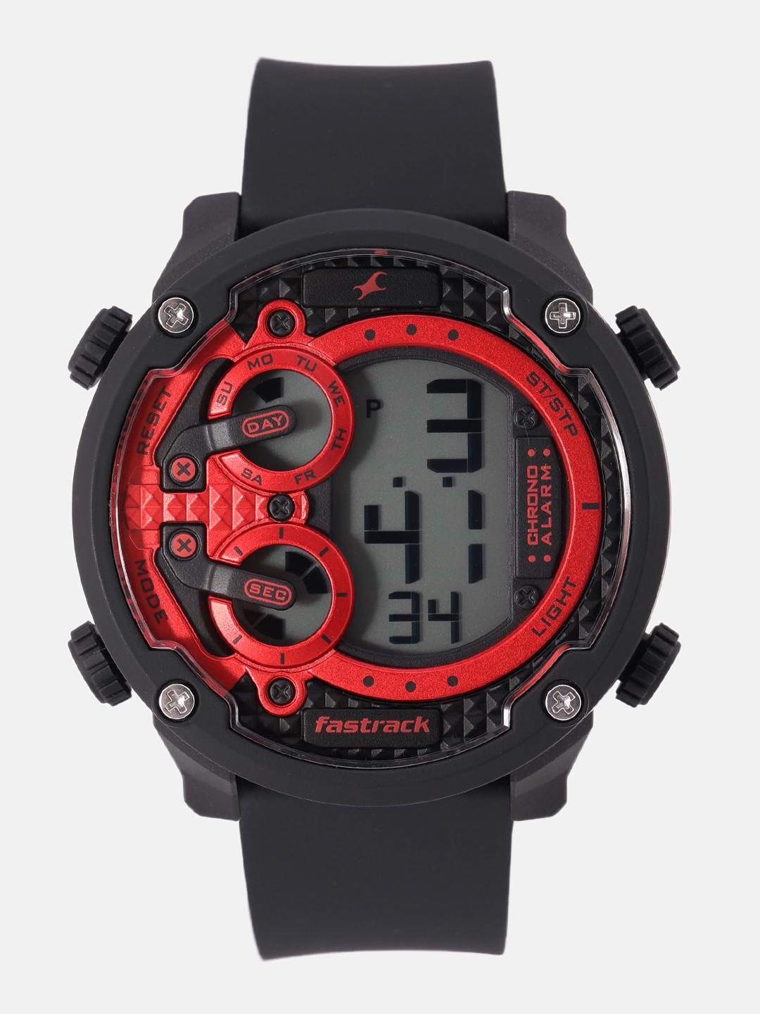 Buy Fastrack Men Red & Black Digital Multifunction Watch NL38045PP01_OR ...