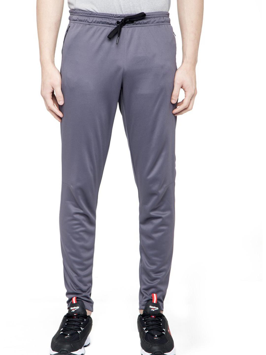 Buy Reebok Men Grey Solid Training Workout Ready Elitage Track Pants ...