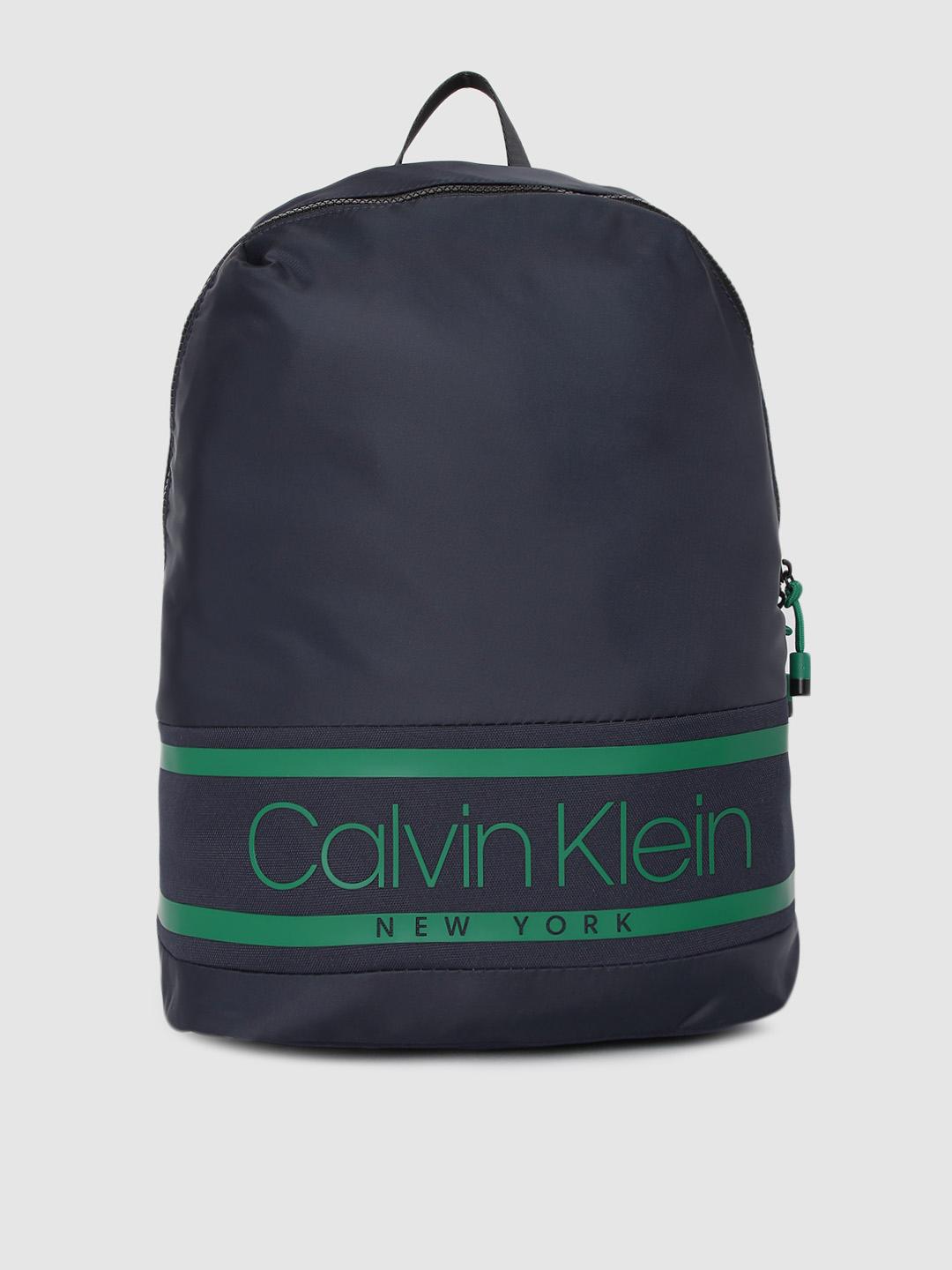 Buy Calvin Klein Men Navy Blue Brand Logo Printed Backpack - Backpacks ...