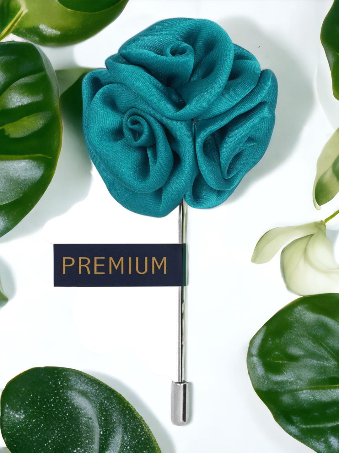 Buy PELUCHE Unisex Blue Ranunculus Flower Shaped Brooch Lapel Pin ...