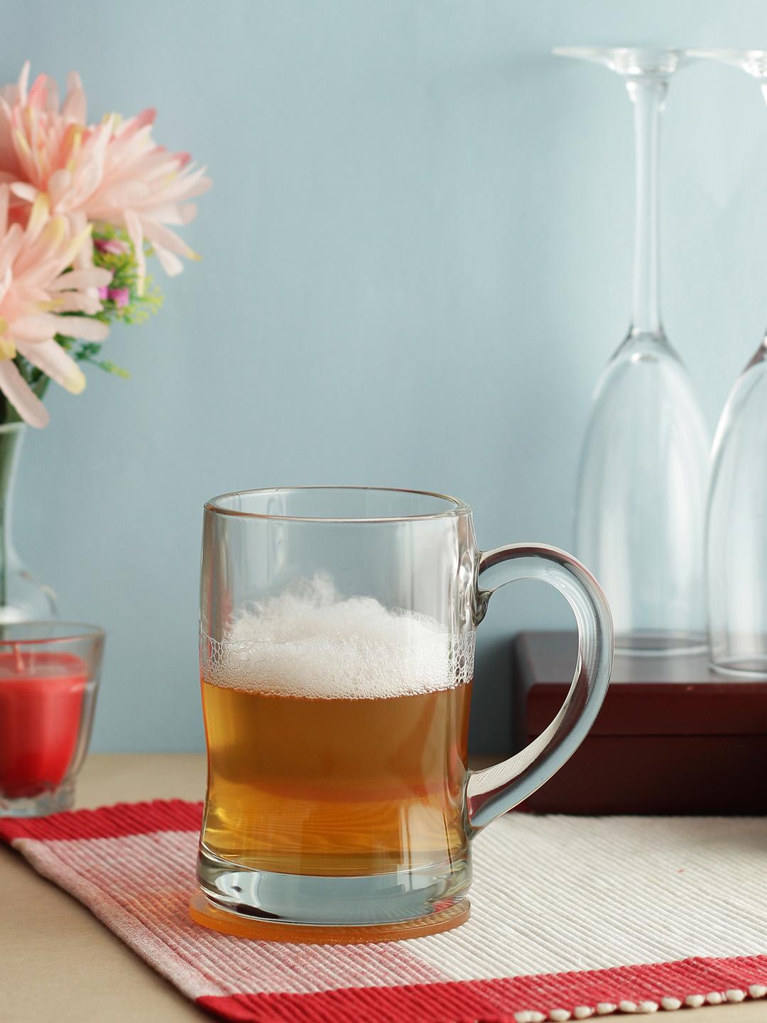 Buy Luminarc Set Of 6 Transparent Benidorm Beer Mugs - Bar Glass for ...