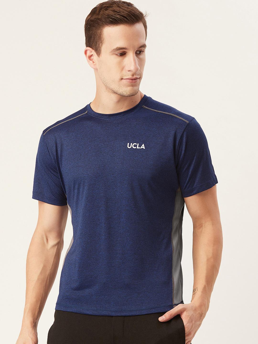 Buy UCLA Men Navy Blue Solid Round Neck Running T Shirt - Tshirts for ...