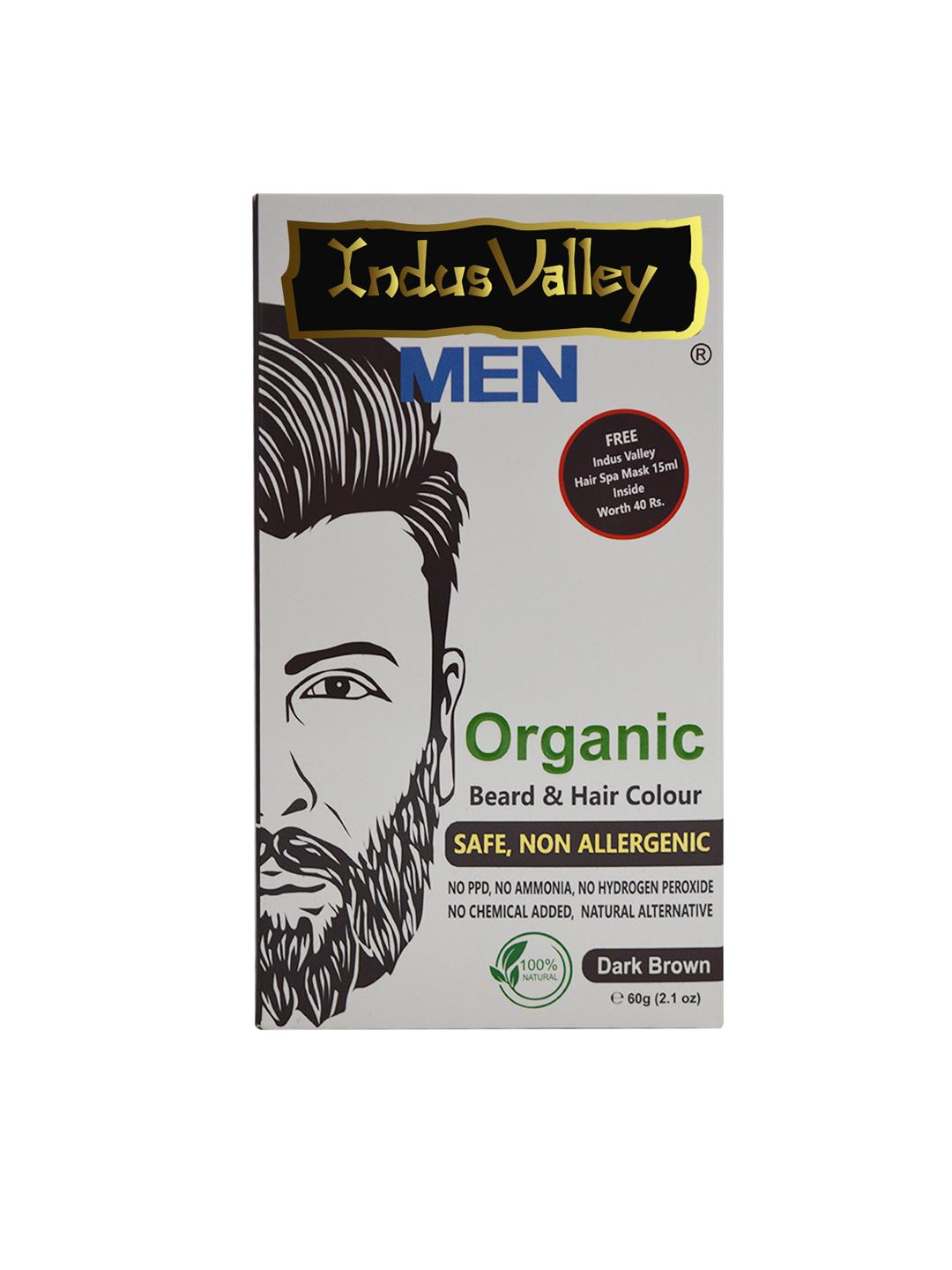Buy Indus Valley Organic Beard & Hair Color Dark Brown 60g - Hair ...