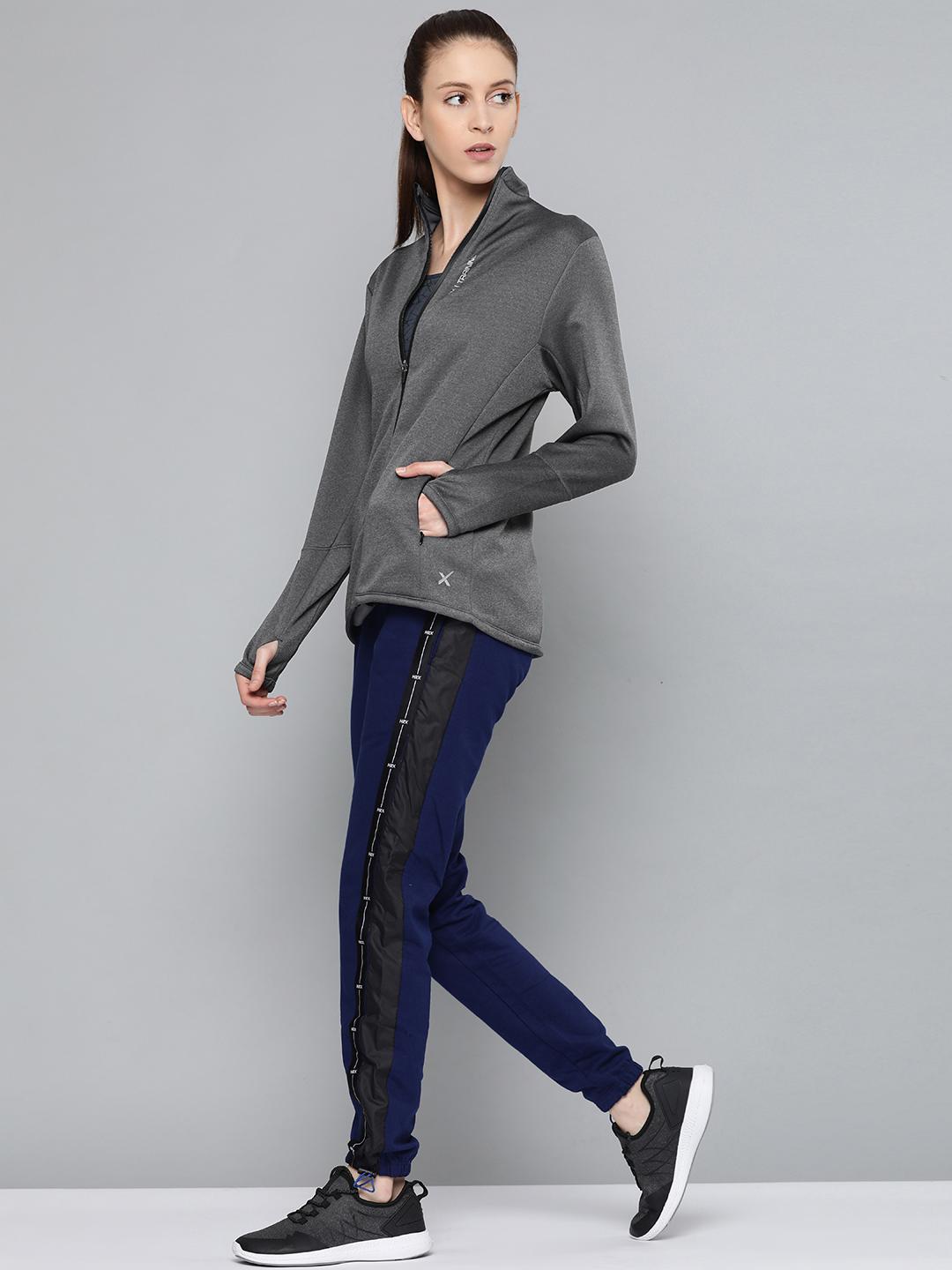 Buy HRX By Hrithik Roshan Women Anthra Melange Solid Slim Fit Rapid Dry ...