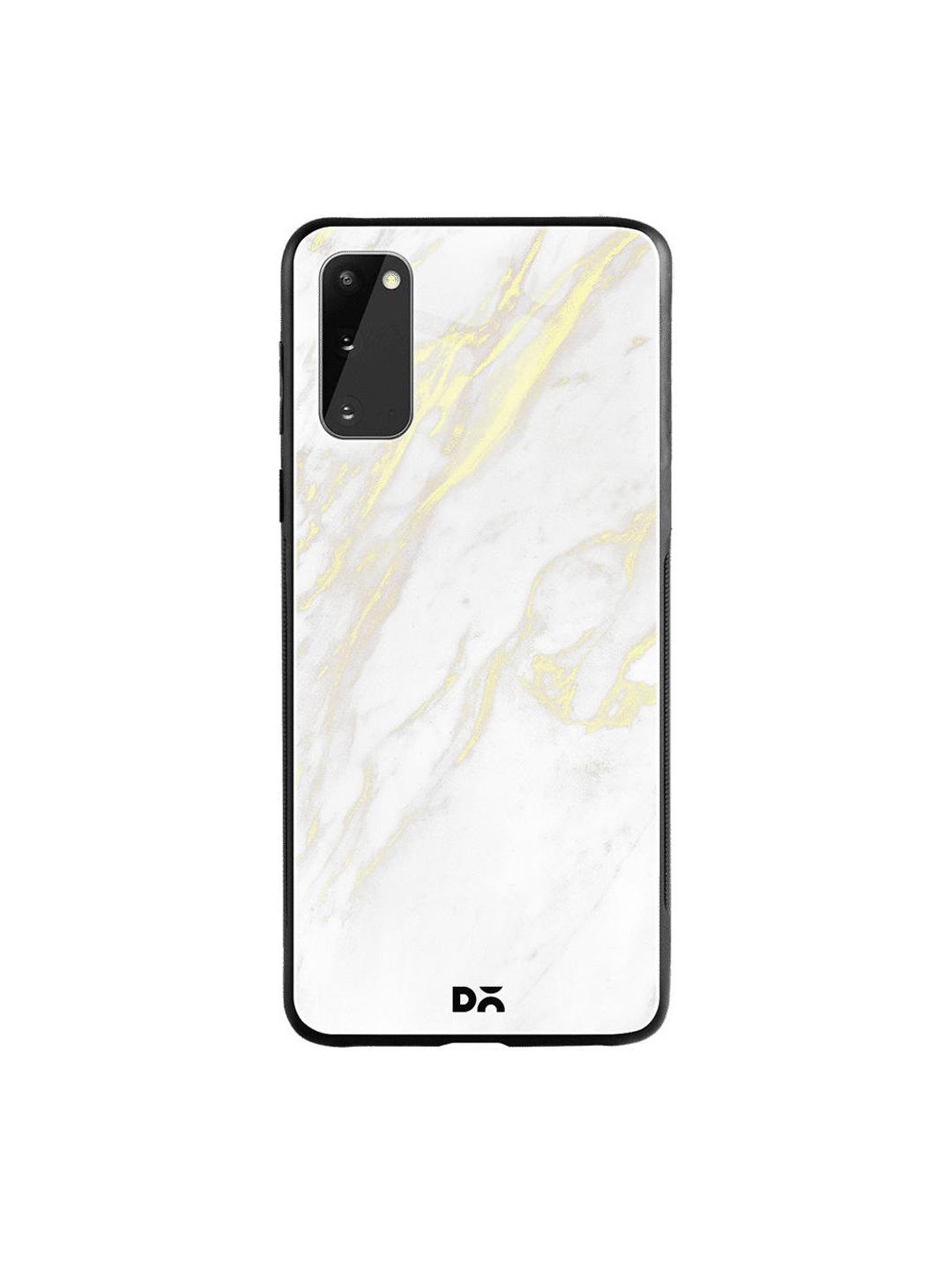 Buy DailyObjects White & Gold Toned Marble 2 Samsung Galaxy S20 Glass ...