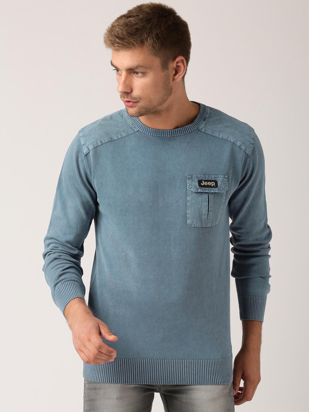 Buy Jeep Blue Tricot Sweater J5S - Sweaters for Men 1197164 | Myntra