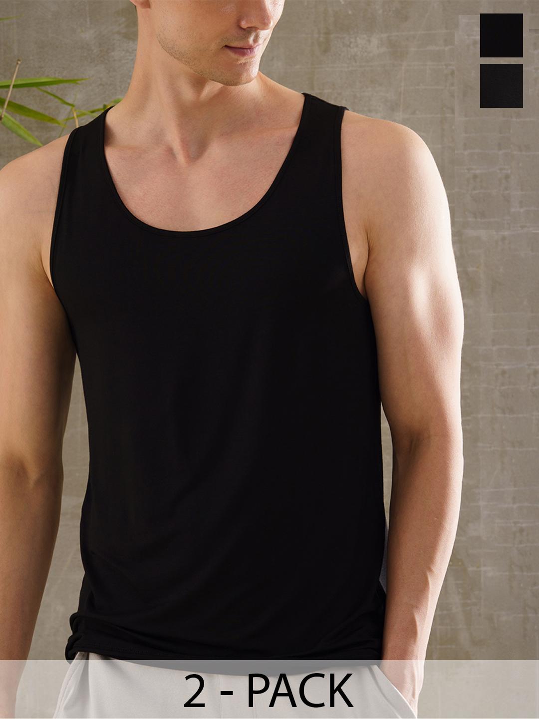 Buy DAMENSCH Men Pack Of 2 Bamboo Vest DAM VEST NBL2 PACK 2 - Innerwear ...