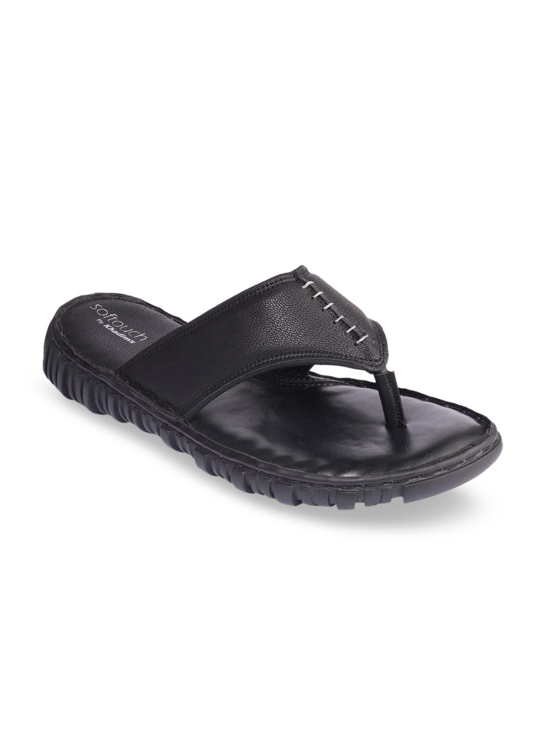 Buy Khadims Men Black Comfort Sandals - Sandals for Men 12026164 | Myntra