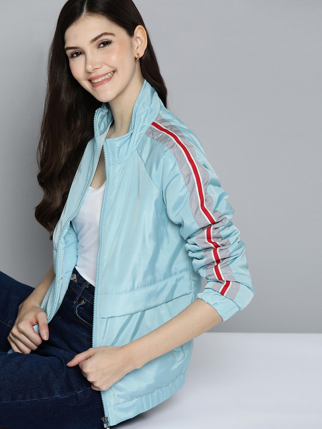 Buy Mast & Harbour Women Turquoise Blue Padded Jacket - Jackets for ...