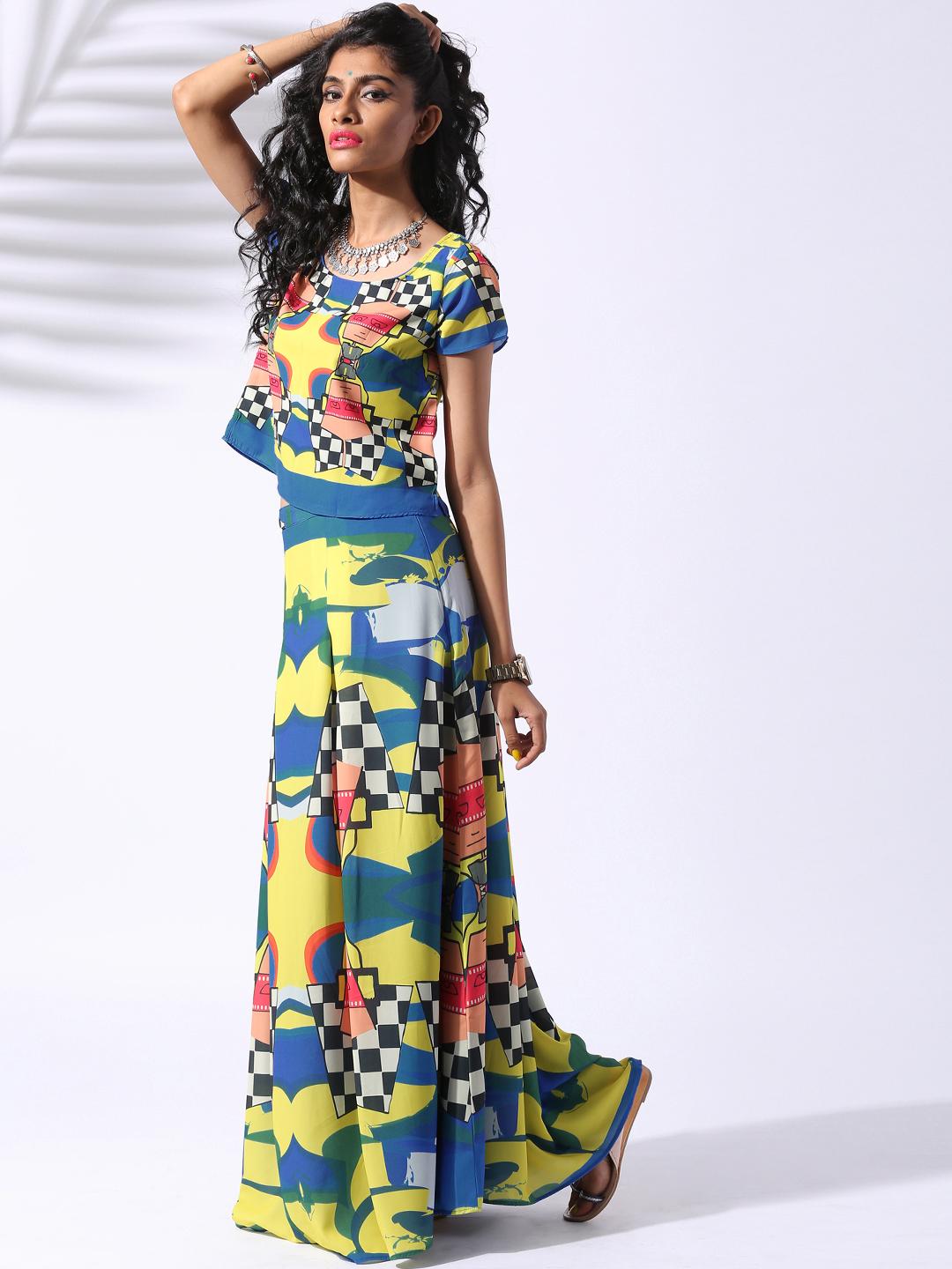 Buy Lokal South Multicoloured Chandra Bindu Printed Twin Set Dress ...