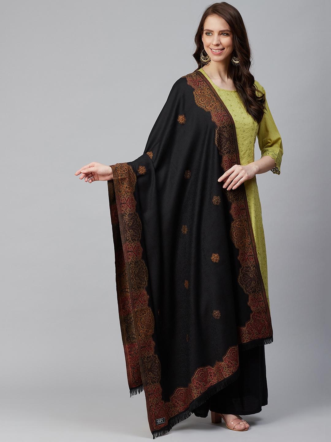 Buy WEAVERS VILLA Women Woven Design Winter Shawl - Shawl for Women ...