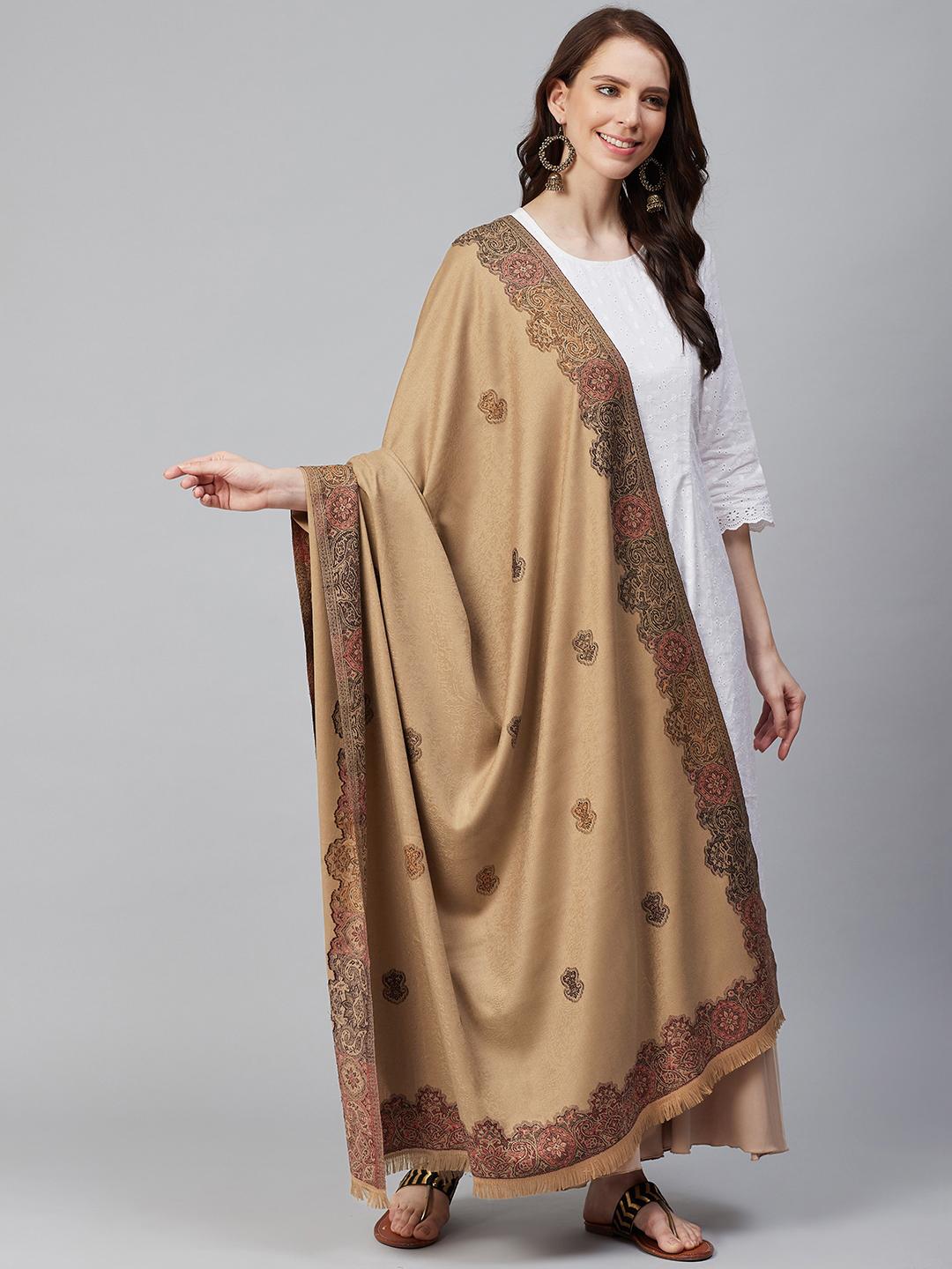 Buy WEAVERS VILLA Women Woven Design Winter Shawl - Shawl for Women ...