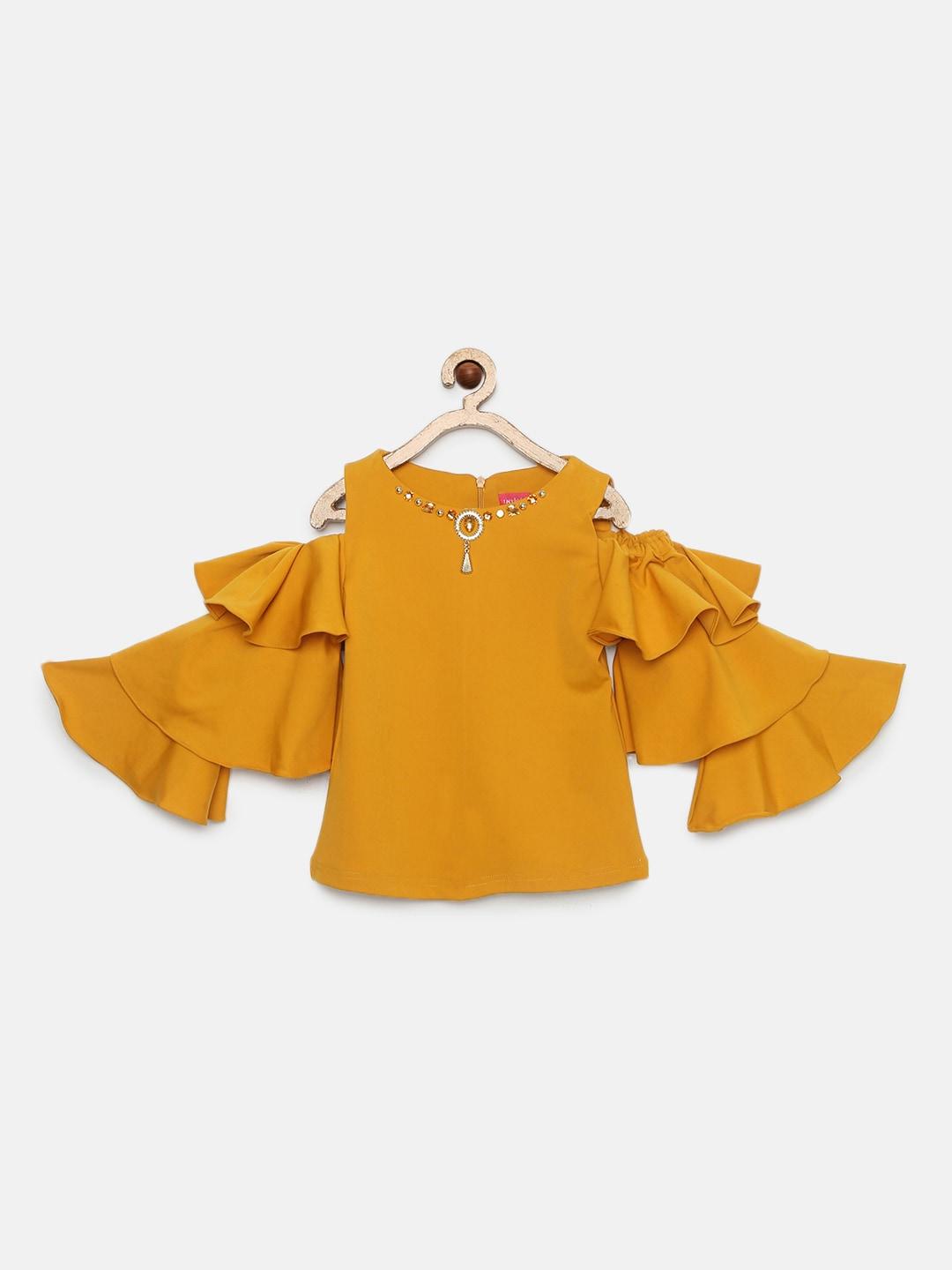 Buy Tiny Girl Mustard Yellow Solid Top - Tops for Girls 12270554 | Myntra