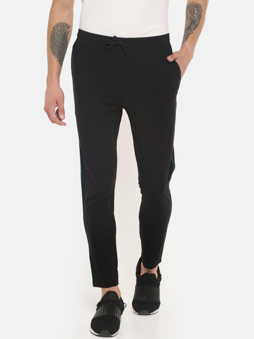 Buy Dollar Men Solid Contrast Piping Track Pant With One Side Zipper ...