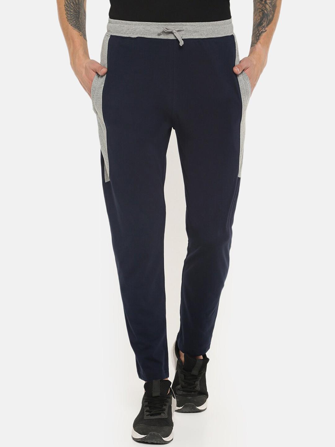 Buy Dollar Men Solid Contrast Cut And Sew Panelled Track Pant With One ...