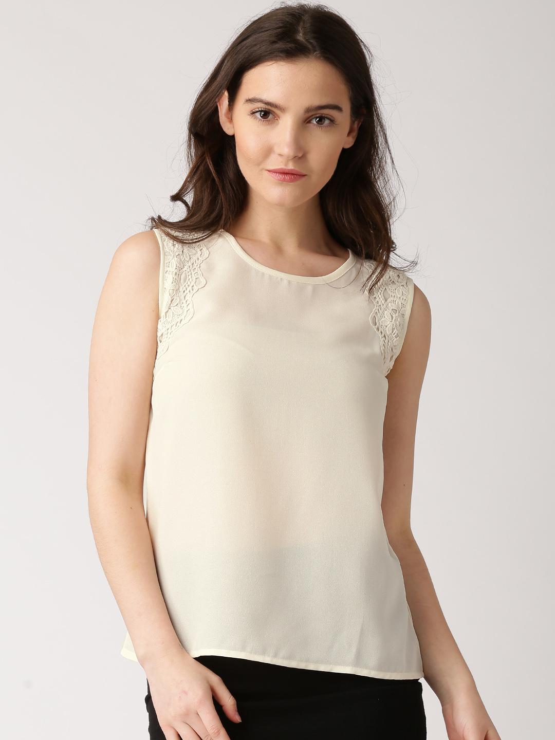 Buy DressBerry Cream Coloured Top - Tops for Women 1244292 | Myntra