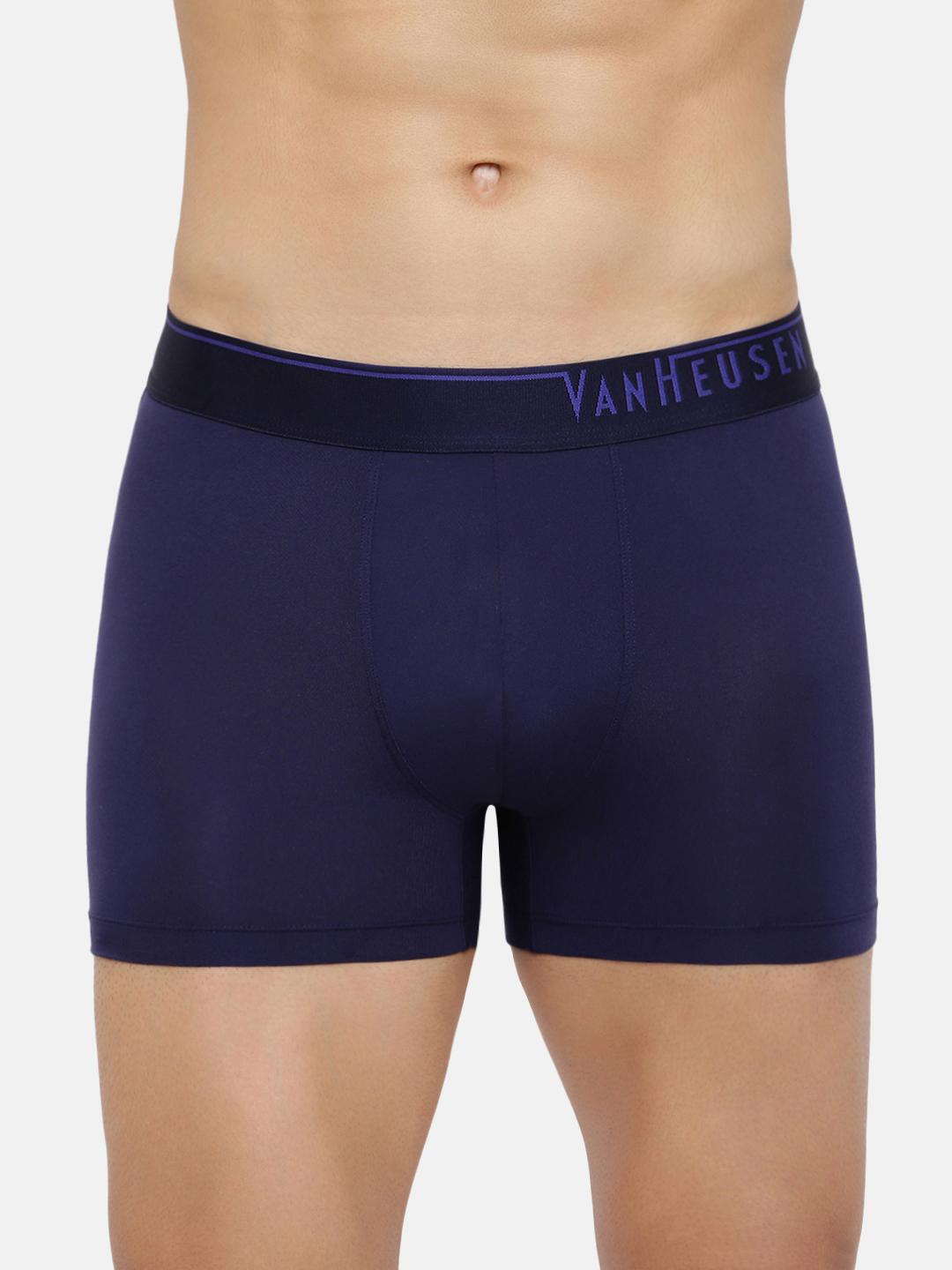 Buy Van Heusen Innerwear Men Maritime Blue Solid 4 Way Stretch Body ...