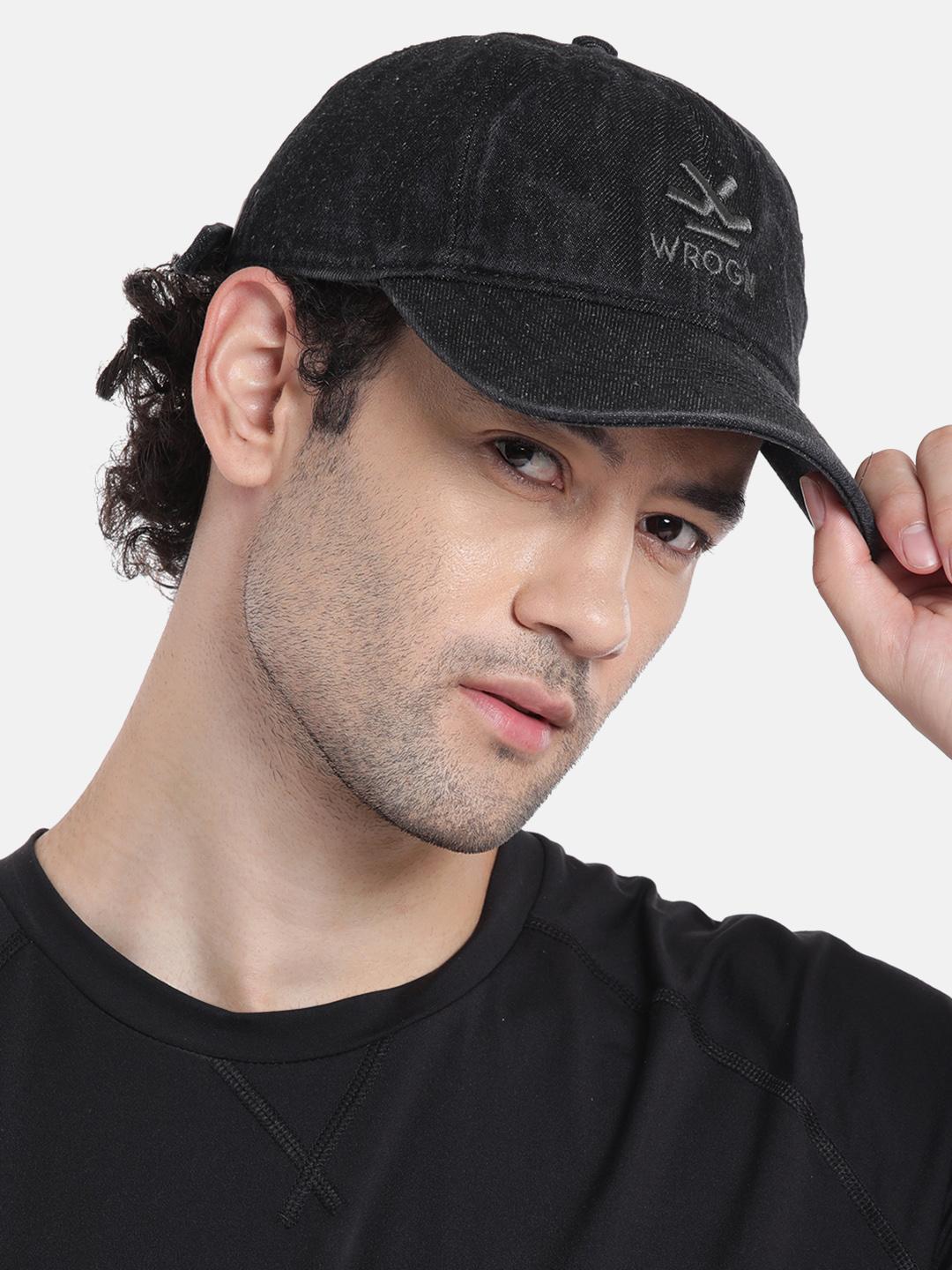 Buy WROGN Unisex Black Embroidered Baseball Cap - Caps for Unisex ...