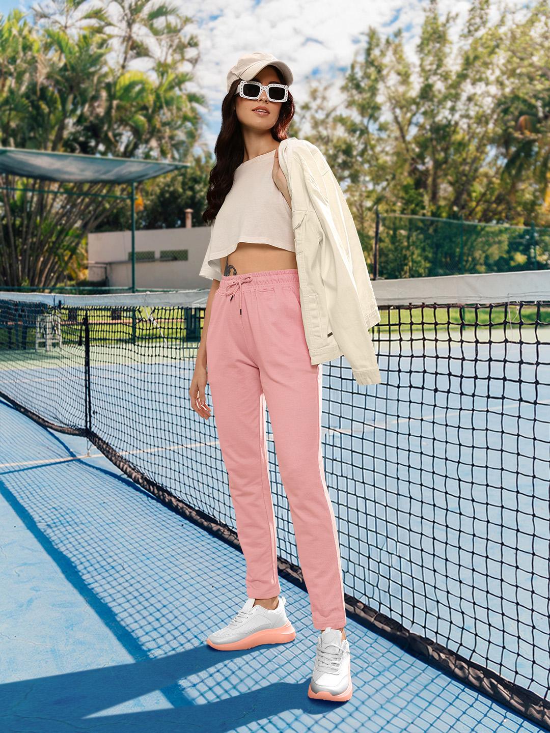 Buy Harvard Women Rose Solid Straight Fit Cropped Track Pants - Track ...