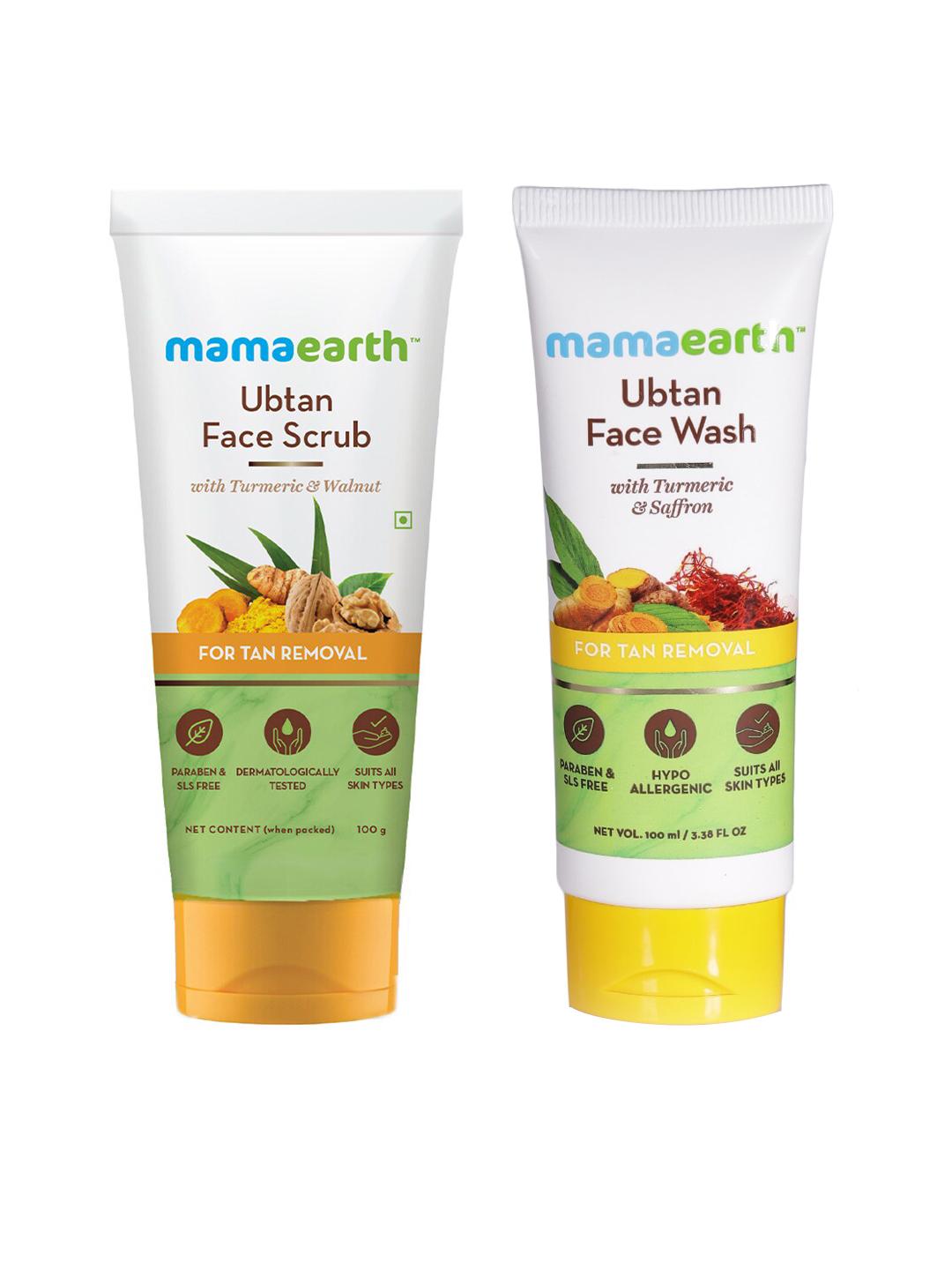 Buy Mamaearth Set Of Face Wash & Face Scrub - Face Scrub And Exfoliator ...
