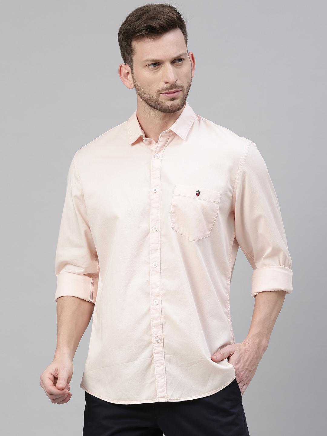Buy Men Slim Fit Over Dyed Soft Handfeel Full Sleeve Casual Shirt ...