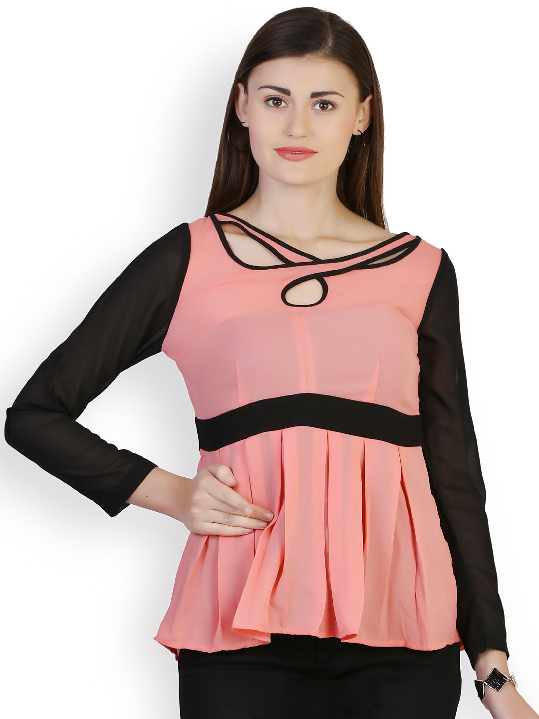 Buy Belle Fille Peach Coloured Top - Tops for Women 1297891 | Myntra