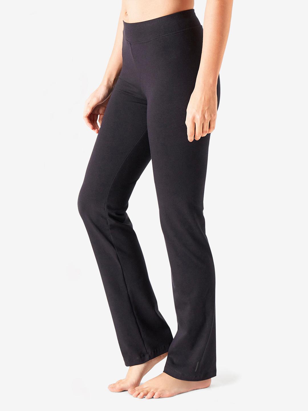 Buy Decathlon DOMYOS Women Black Cotton Regular Fit Gym Track Pant ...