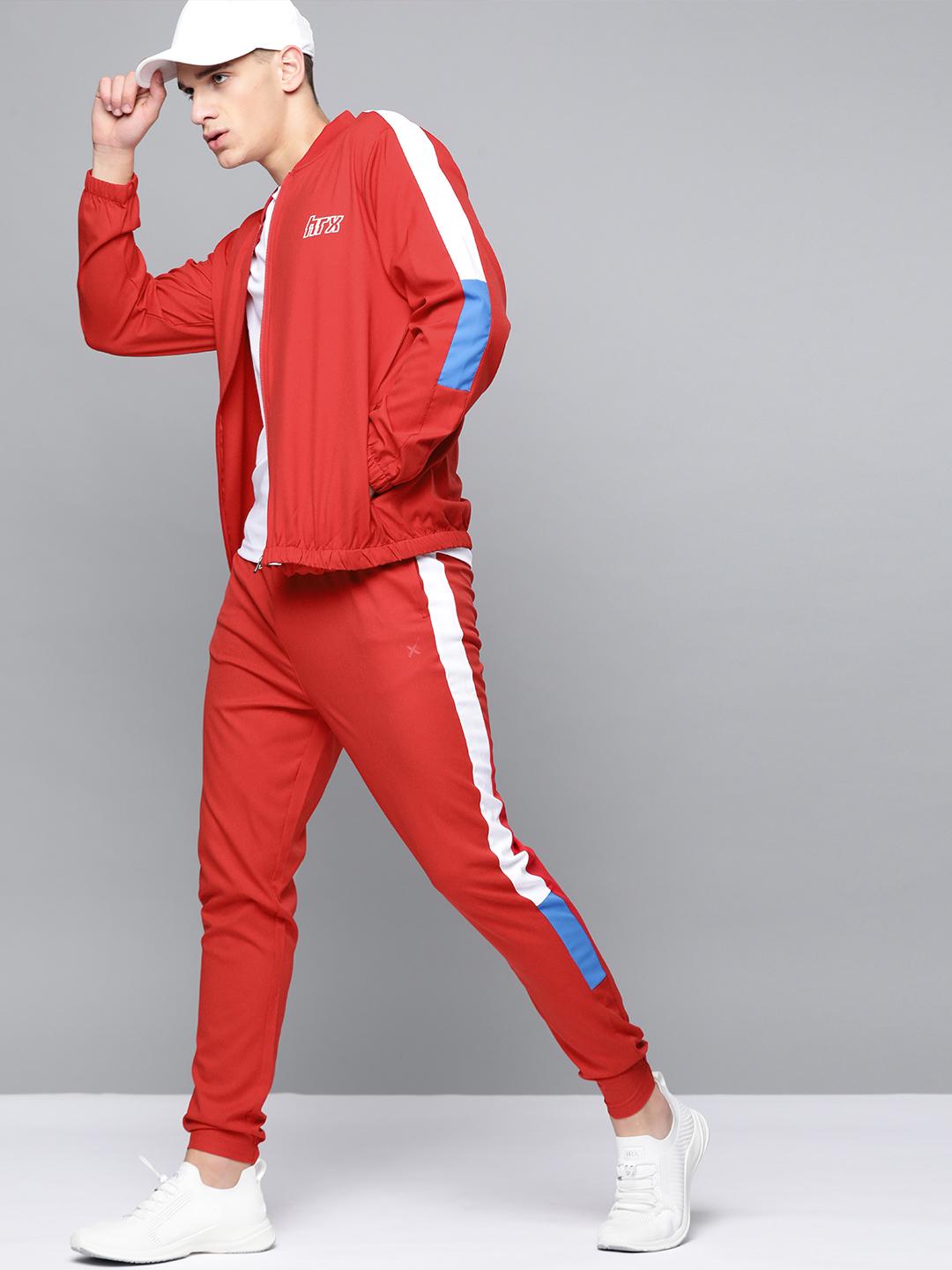 Buy HRX By Hrithik Roshan Men Barbados Cherry Colourblock Regular Fit ...