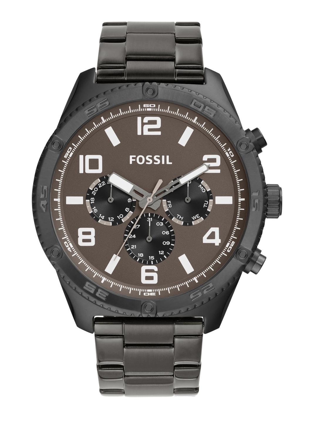 Buy Fossil Men Charcoal Grey Brox Analogue Watch BQ2533 - Watches for ...