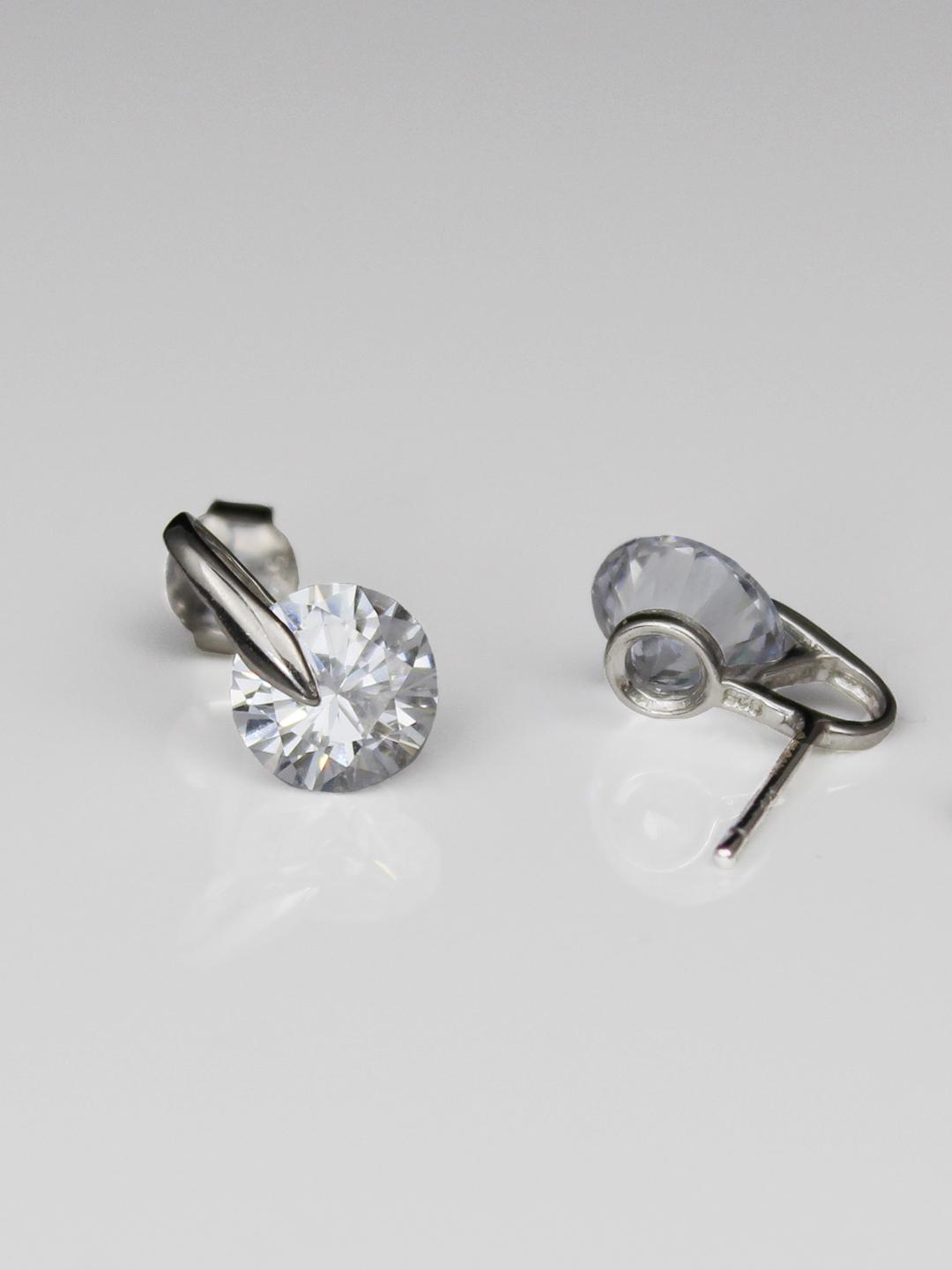 Buy GIVA 925 Sterling Silver Rhodium Plated Zircon Twirl Earring ...
