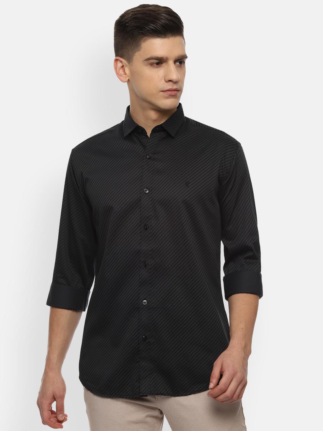 Buy Van Heusen Men Blue Slim Fit Self Design Formal Shirt - Shirts for ...