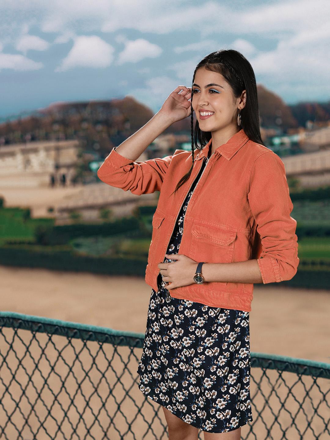 Buy Tokyo Talkies Women Rust Orange Solid Tailored Jacket - Jackets for ...